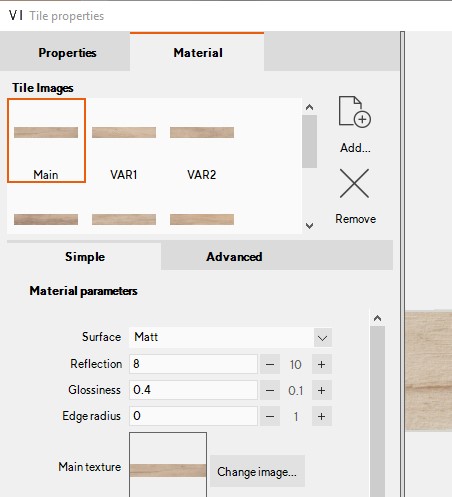 Edit tile properties